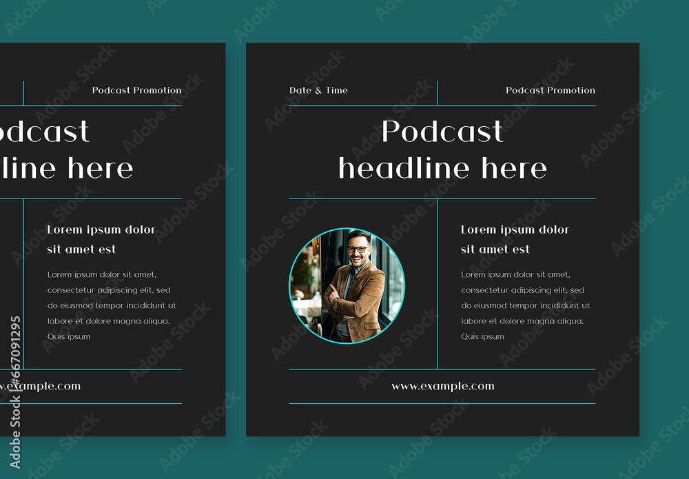 Podcast Social Media Post Layout Stock Template | Adobe Stock