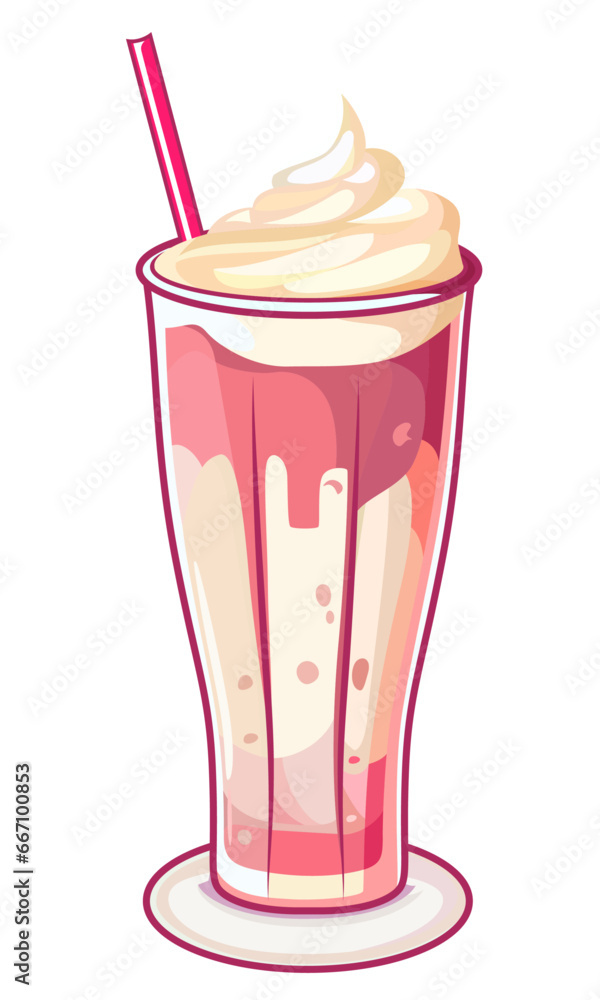falooda drink vector illustration , falooda ice cream , strawberry ...