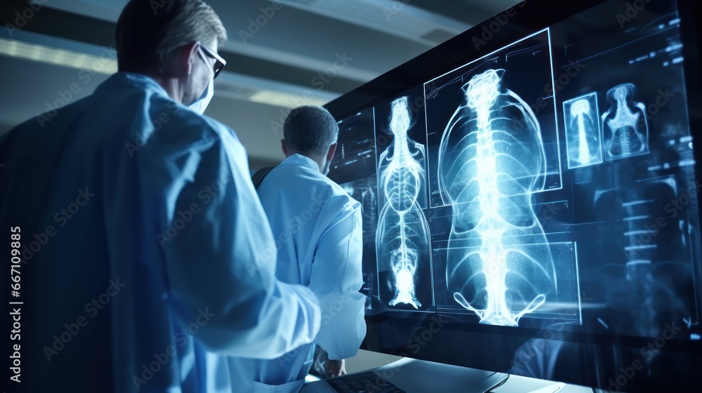 Foto de X - ray Imaging: A radiology technician positioning a patient ...