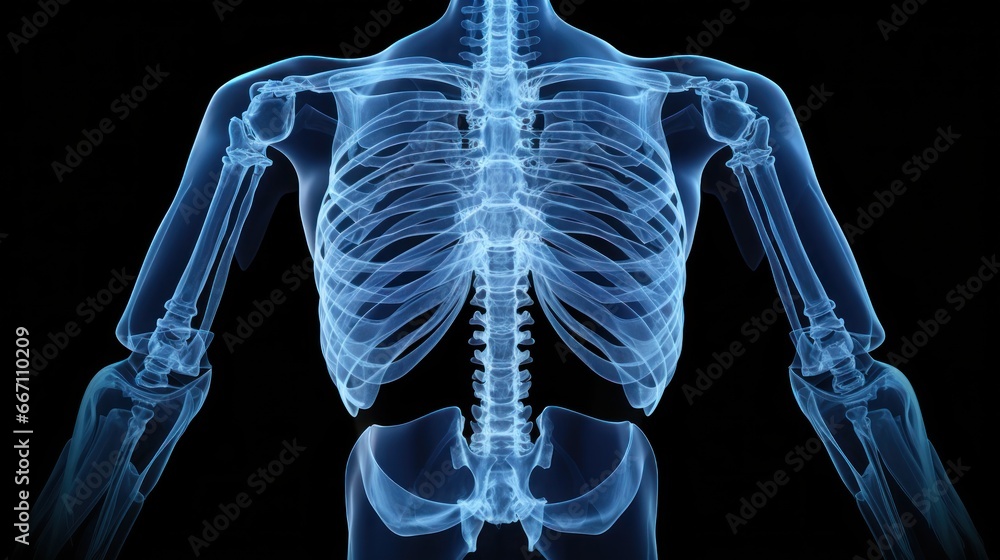 ภาพประกอบสต็อก X - ray Imaging: A chest X - ray image indicating the ...