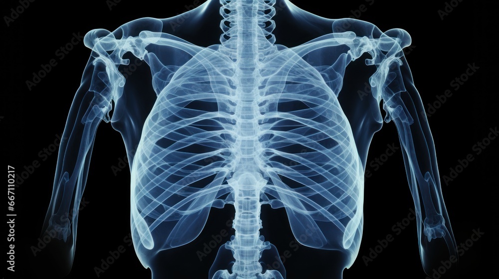 X - ray Imaging: A chest X - ray image indicating the location of a ...