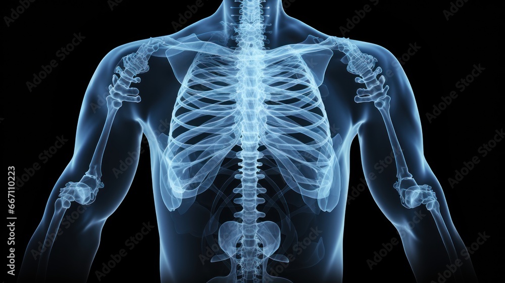X - ray Imaging: A chest X - ray image indicating the location of a ...