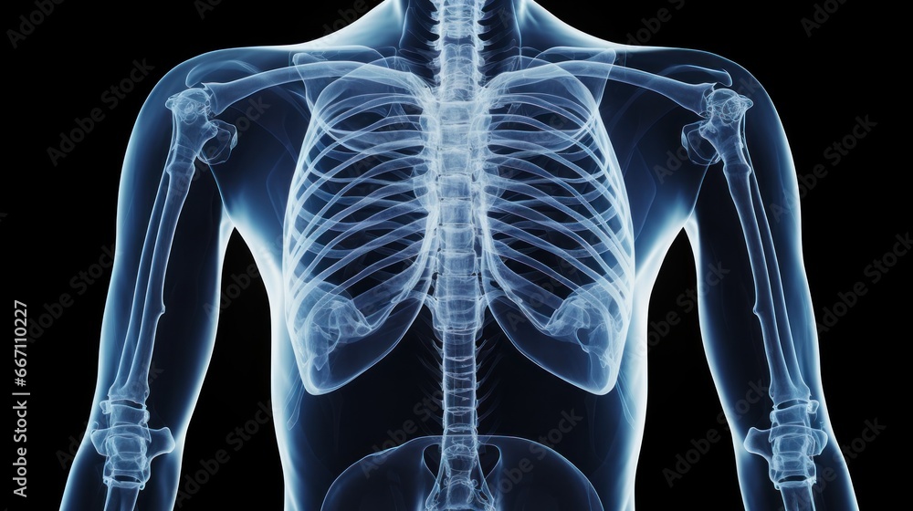 X - ray Imaging: A chest X - ray image indicating the location of a ...