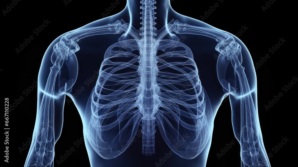 X - ray Imaging: A chest X - ray image indicating the location of a ...