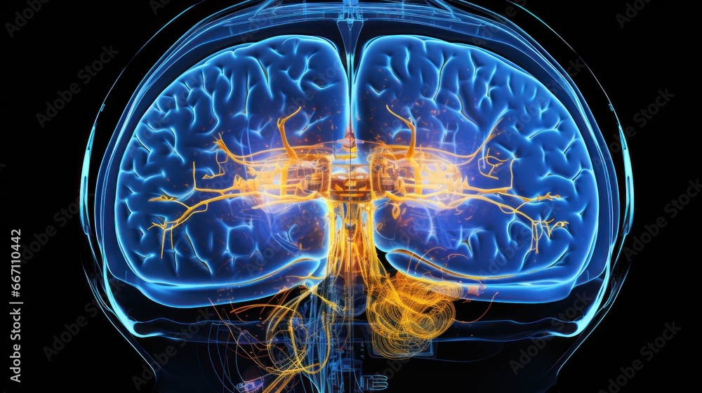 Magnetic Resonance Imaging( MRI) : An MRI image of the brain, showing a ...