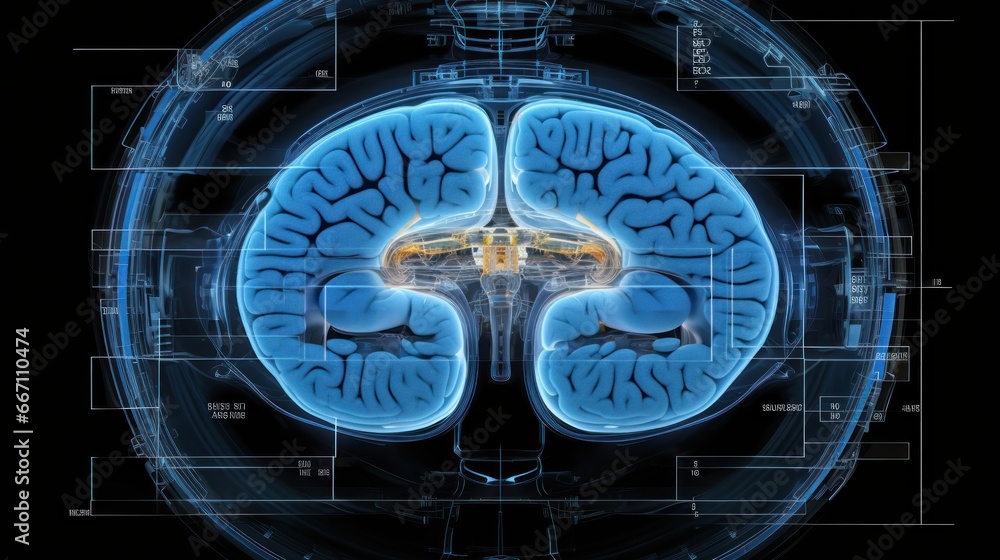 Magnetic Resonance Imaging( MRI) : An MRI image of the brain, showing a ...