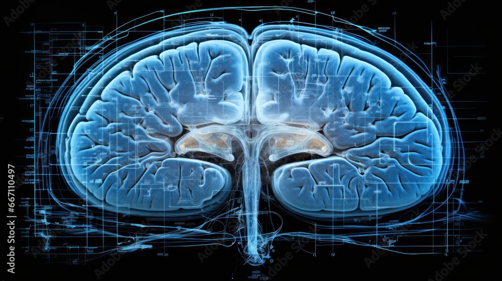 Magnetic Resonance Imaging( MRI) : An MRI image of the brain, showing a ...