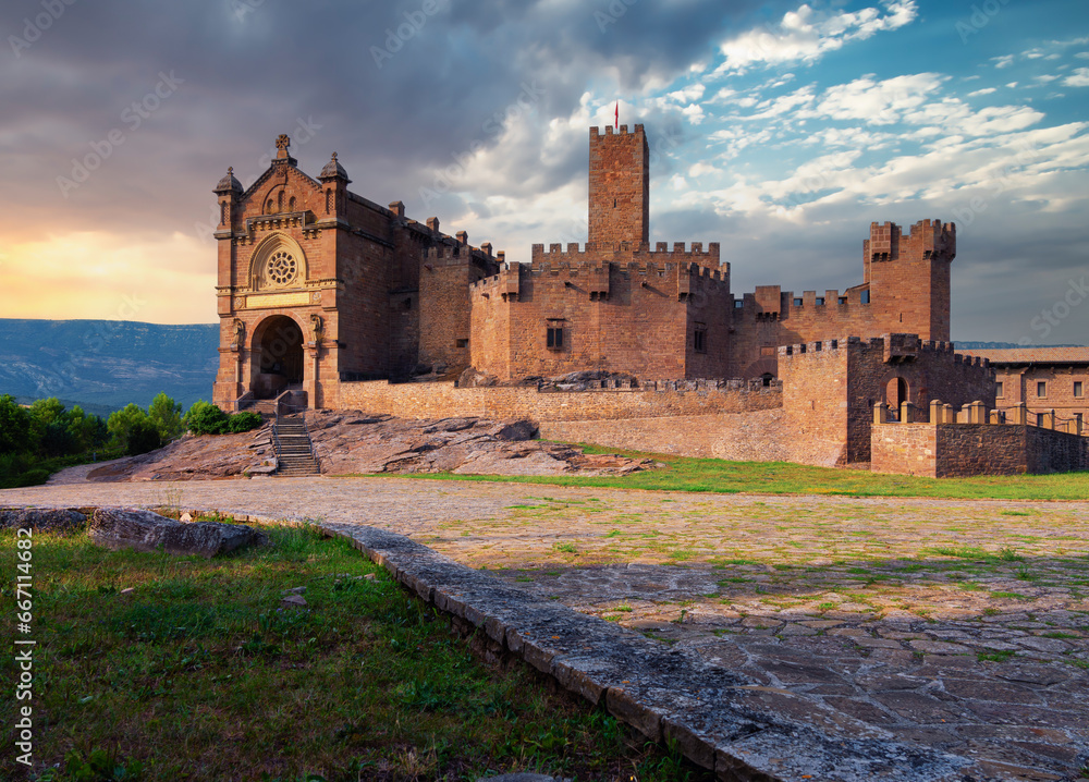 Javier's Castle is located on a hill in the Spanish town of Javier, in ...