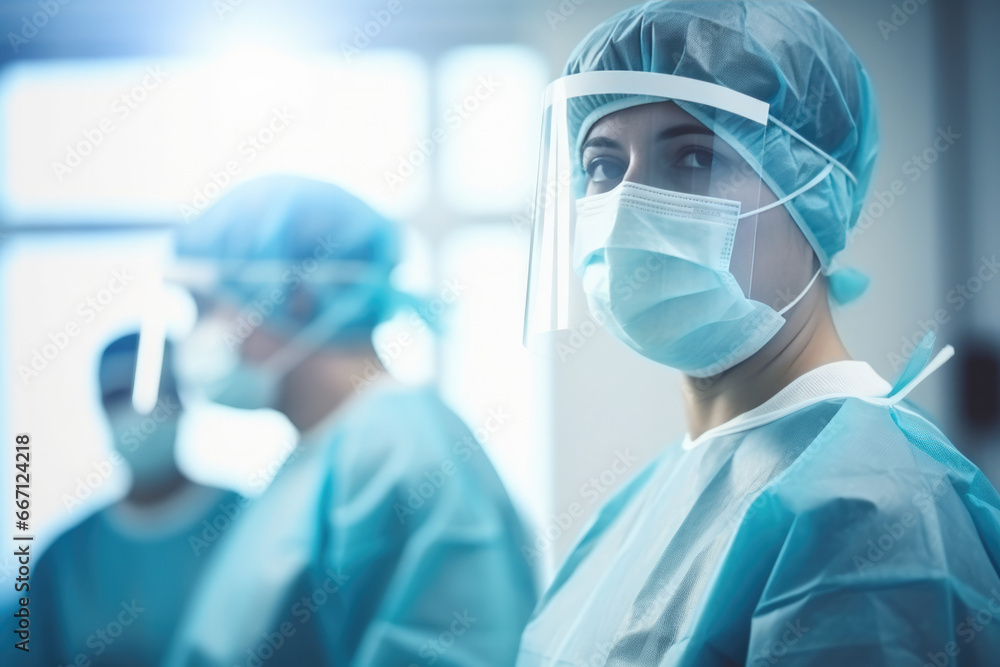 Medical doctor ER team, surgeon and anesthetist on medical clinic room ...