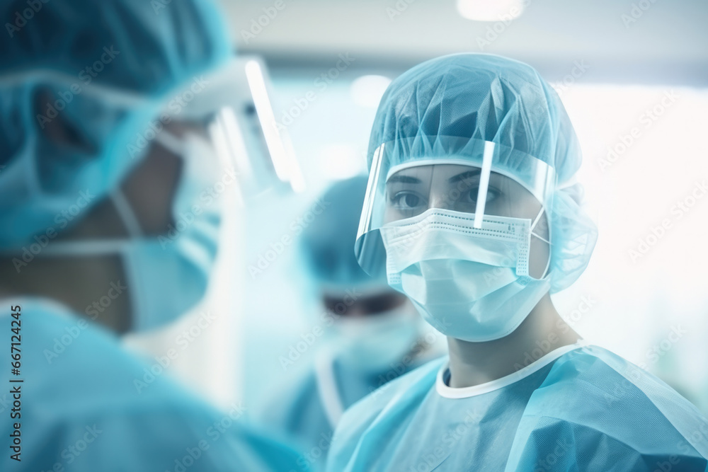 Medical doctor ER team, surgeon and anesthetist on medical clinic room ...