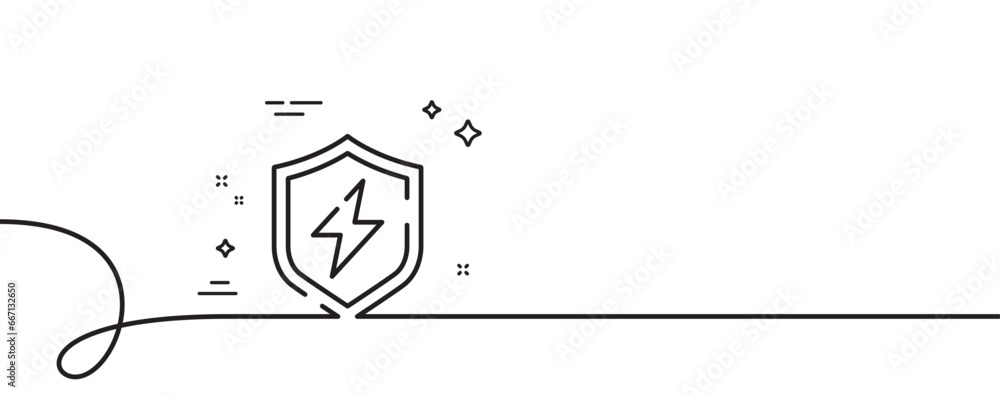 Vektorová grafika „Power safety line icon. Continuous one line with ...