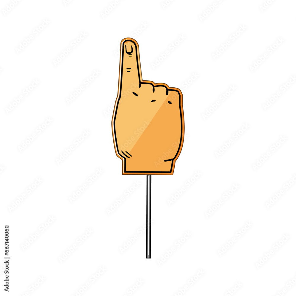 number foam fan finger cartoon. glove one, sign winner, soccer blue ...