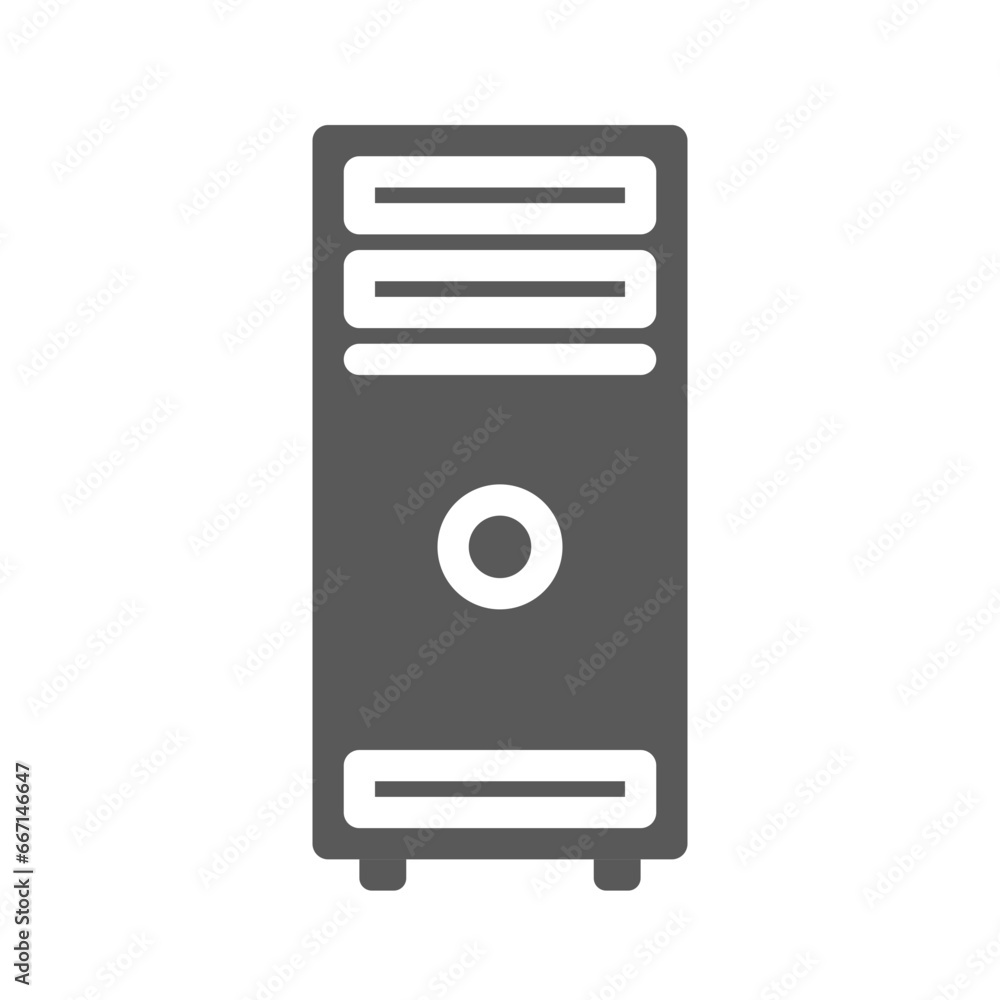 PC case icon flat style in black color Stock Vector | Adobe Stock