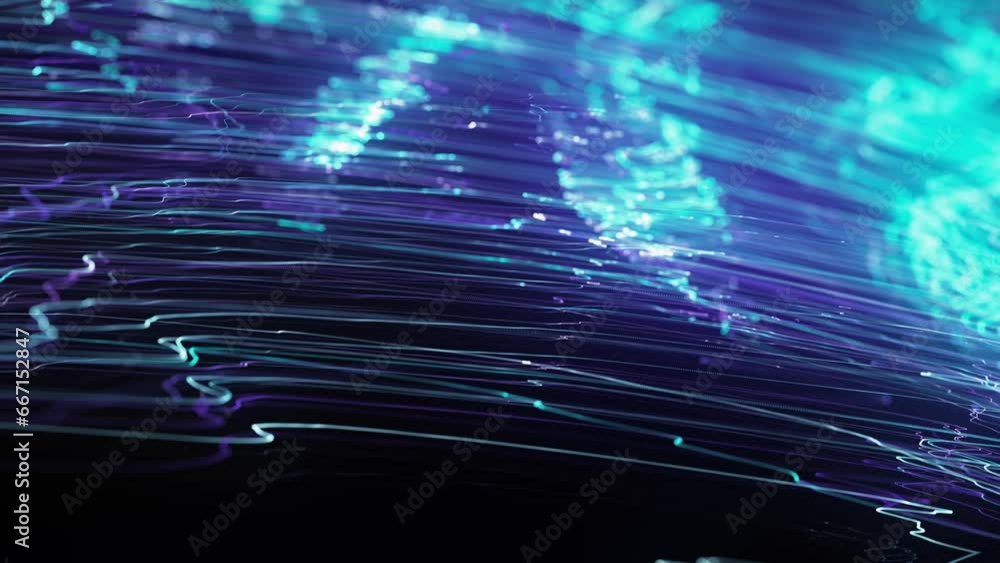 Abstract Slow Motion Swirling Neon Lines Background/ 4k animation of an ...