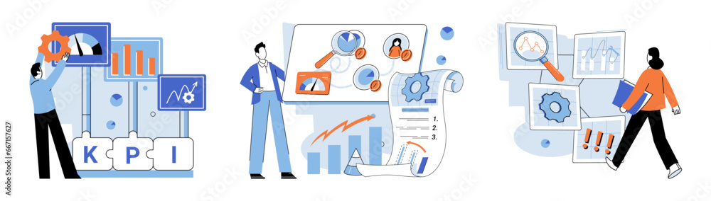 Key metrics. Vector illustration. Key metrics provide valuable insights ...