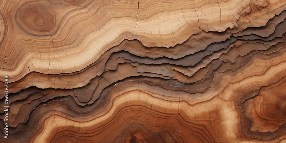 ภาพประกอบสต็อก Nature-Inspired textures: Organic wood surface with wavy ...