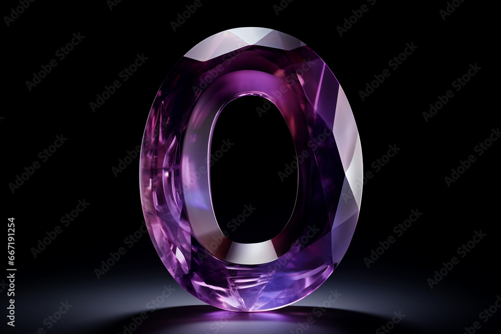 Beautiful natural 3D gemstone font design, alphabet letter O with ...