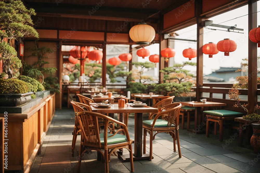 Japanese style cafe interior Stock Photo | Adobe Stock