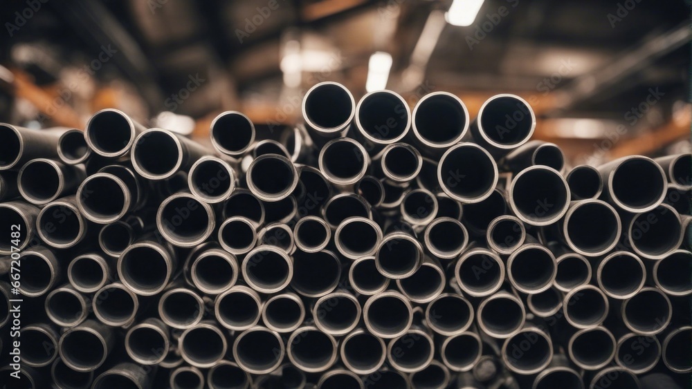 Metal pipes connector tubes. Construction cylindrical steel pipe ...