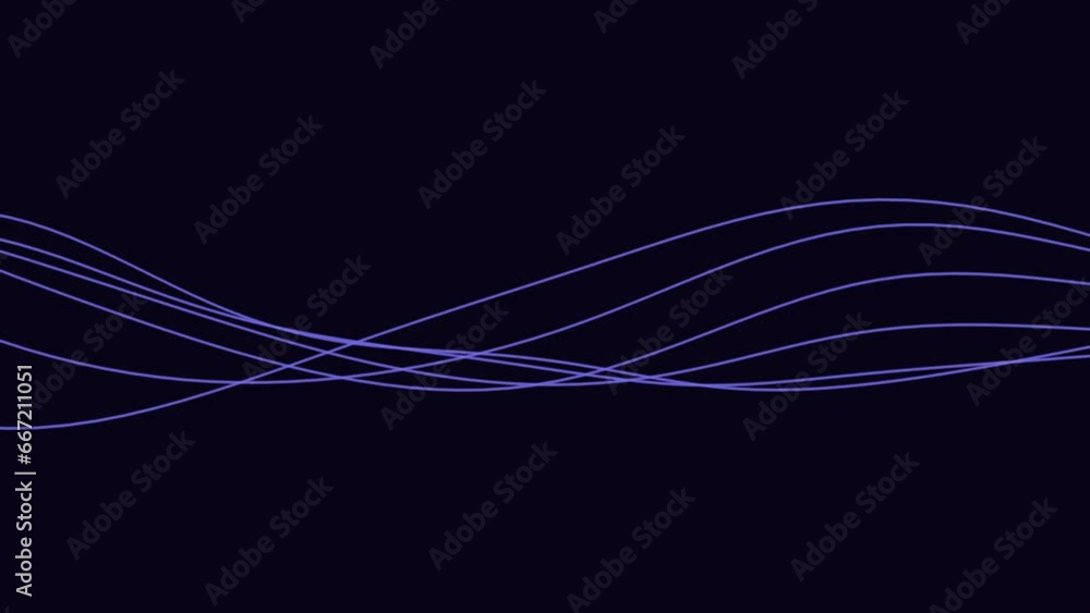 A black background features a blue line drawing of a waveform. The ...