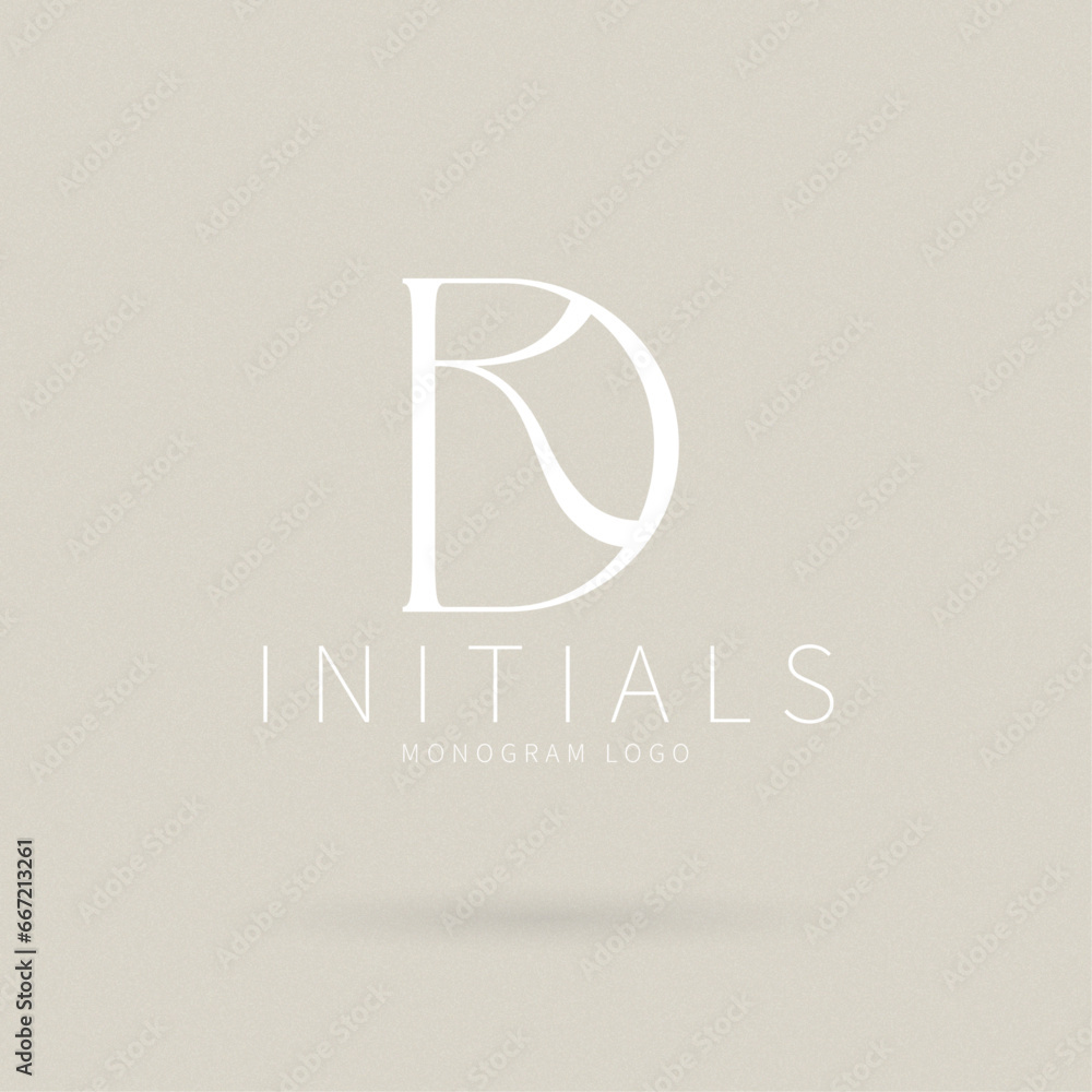 Typography Initial Letter Brand Logo, DR Initial, DR logo, DR letter ...