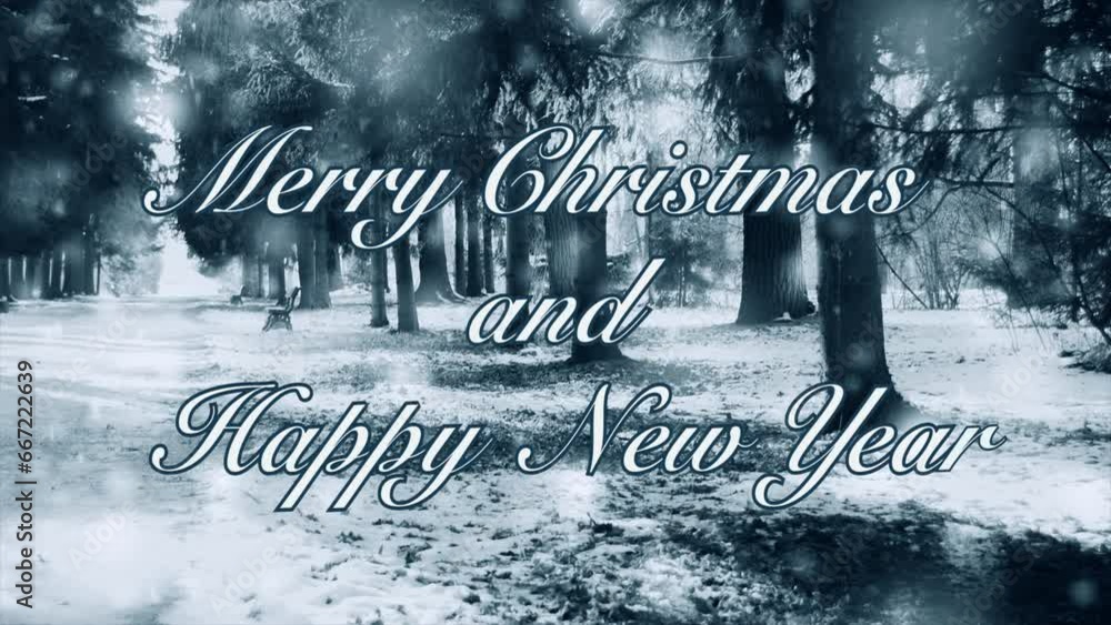 Merry Christmas and Happy New Year words design celebration. Winter ...