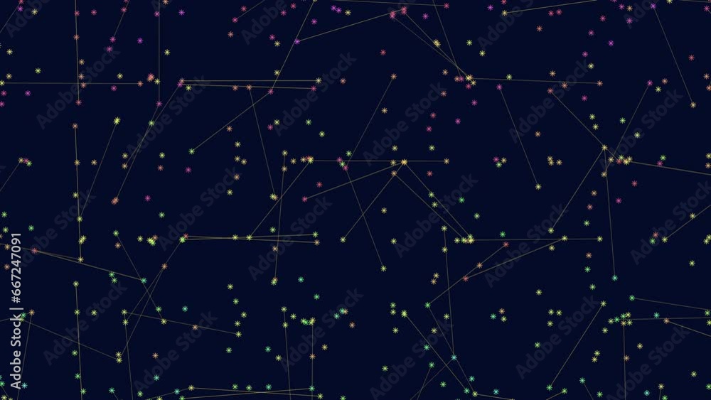 A visual depiction of constellations in the night sky, dots ...