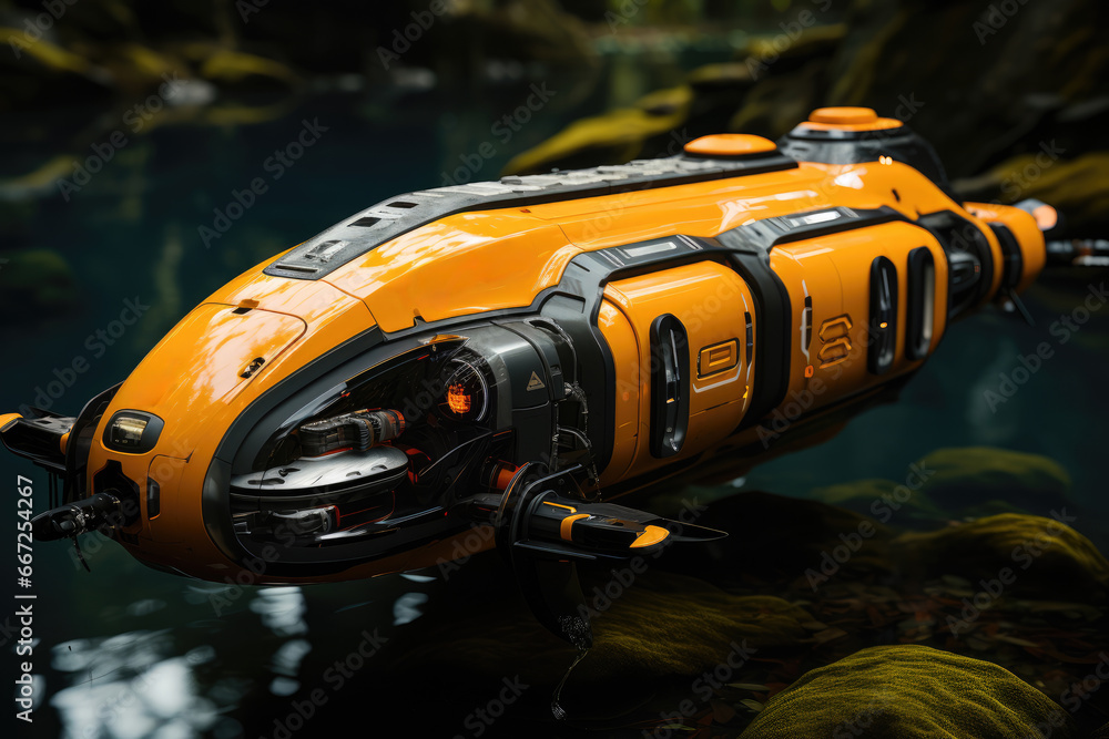 An autonomous underwater drone for deep-sea exploration, revealing the ...