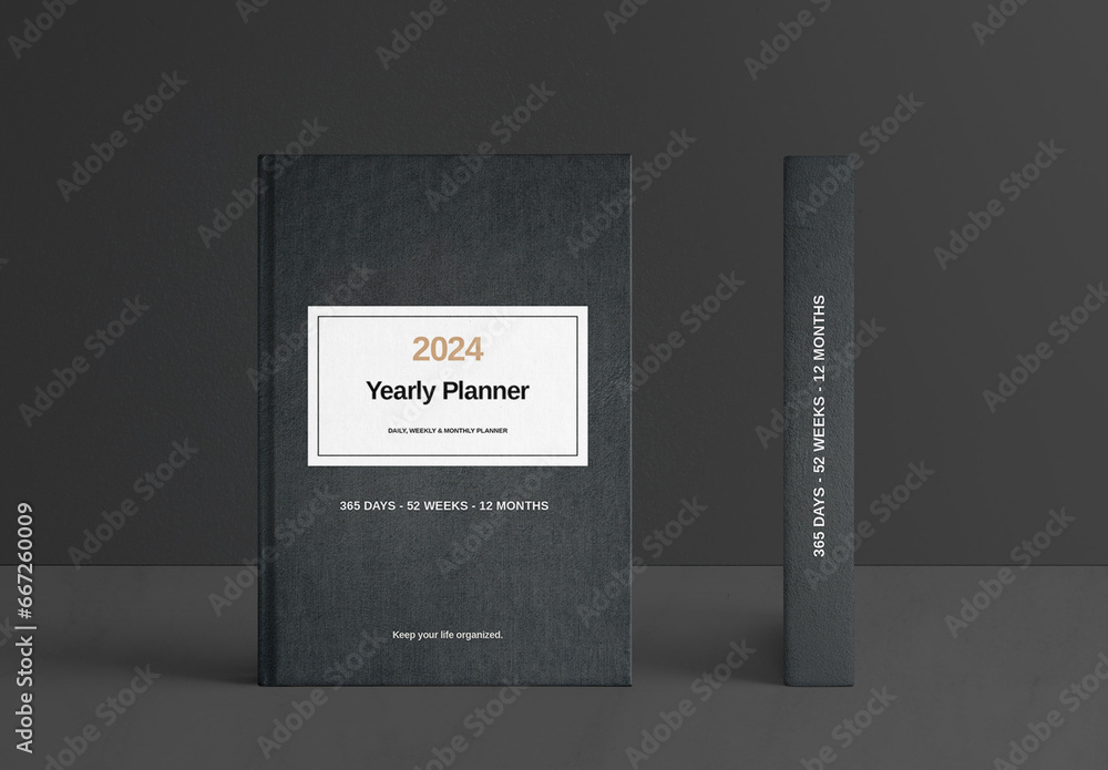 Yearly Planner 2024 Layout Stock Template | Adobe Stock