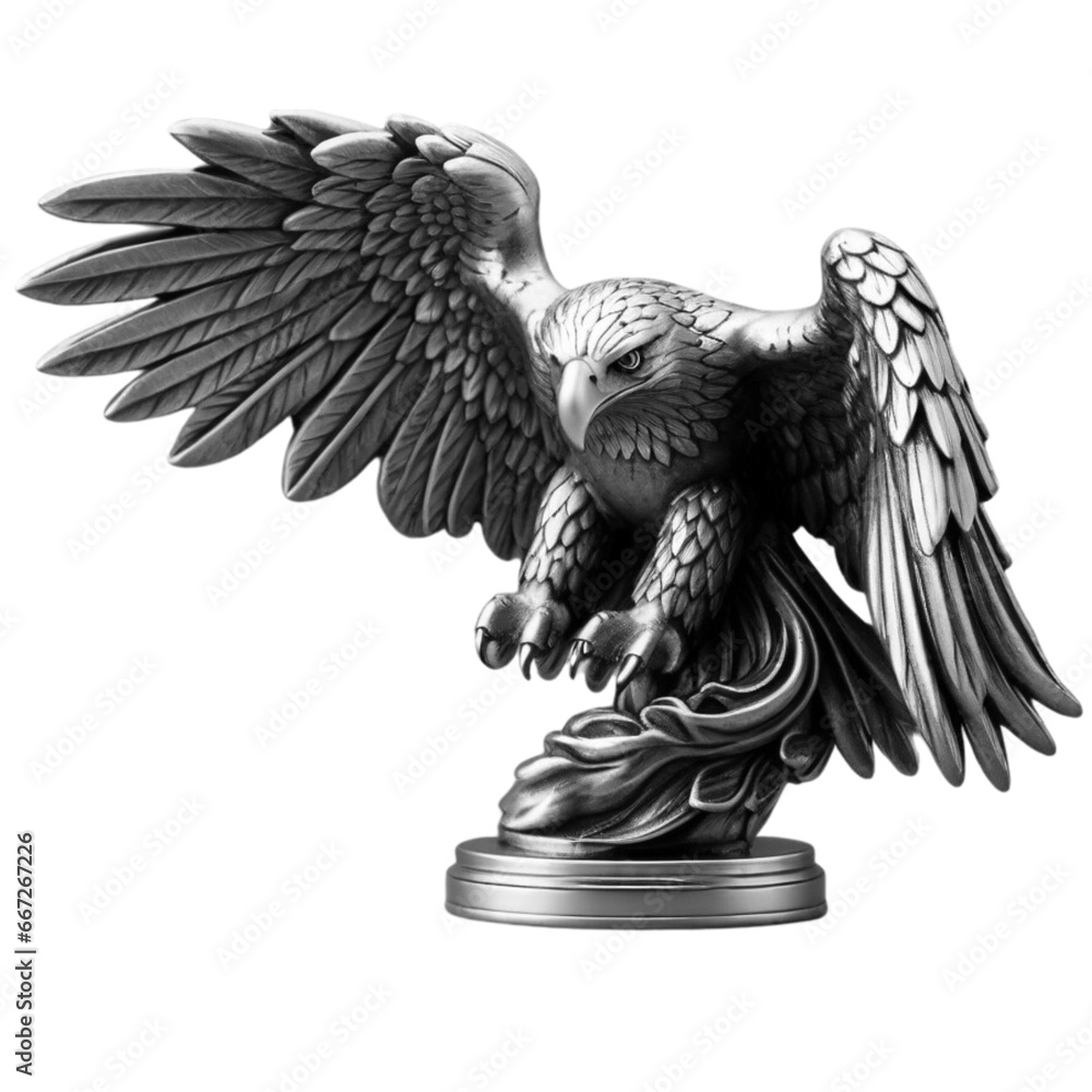 Statue - silver eagle statue isolated on transparent background (2 ...