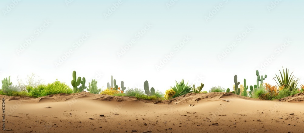 Land transformation from a dry climate to green areas with plant life ...