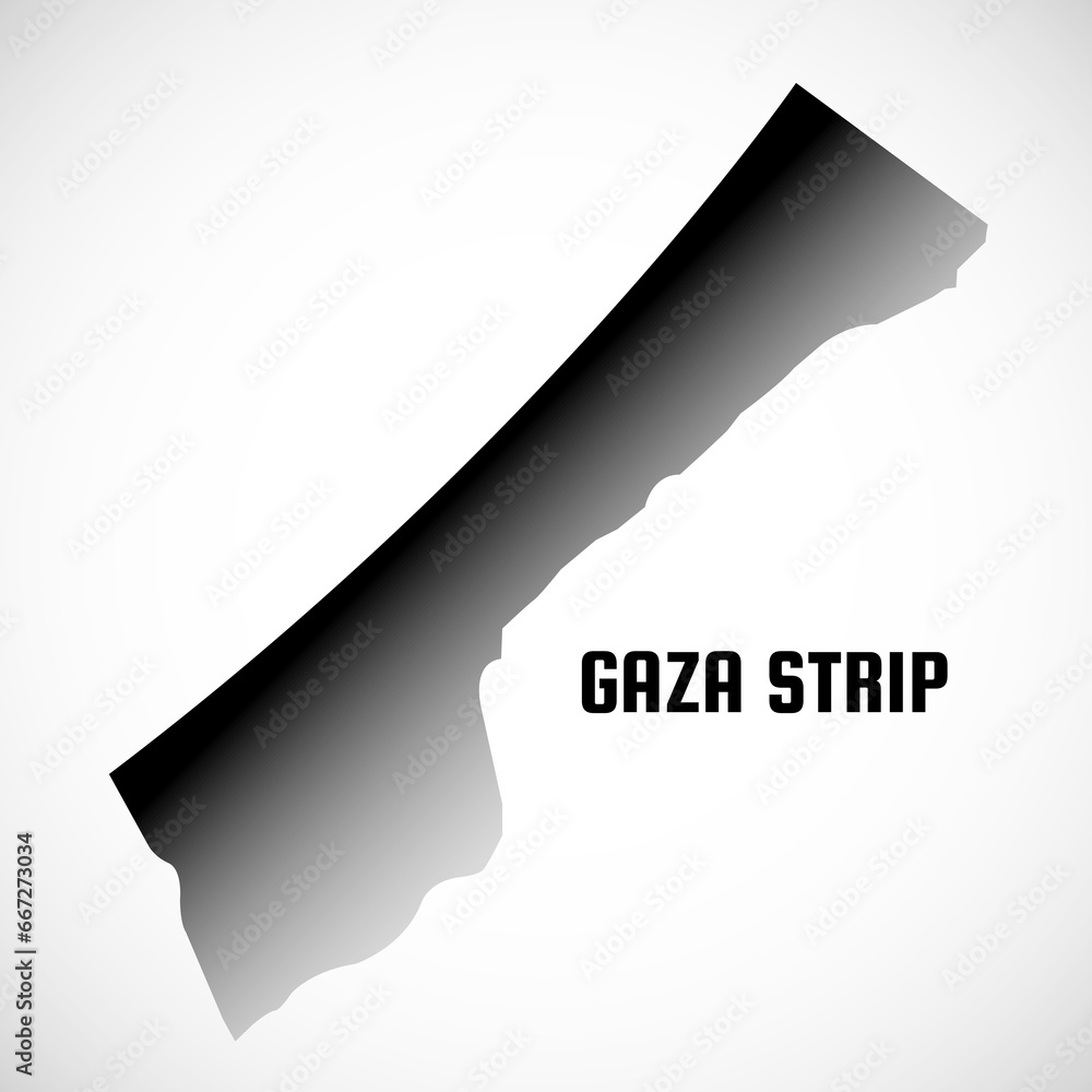 Gaza Strip map isolated on white background. Vector illustration Stock ...