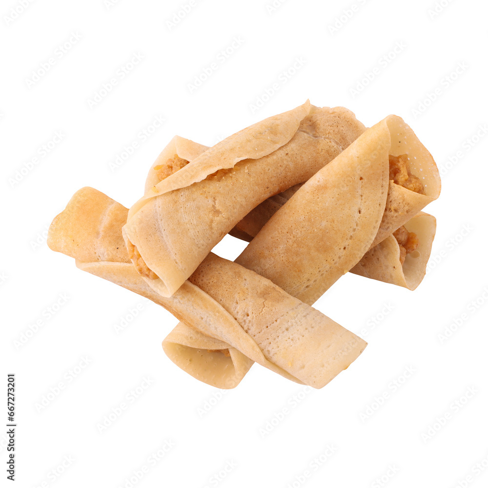 Bengali sweet Patishapta pitha isolated on transparent background Stock ...