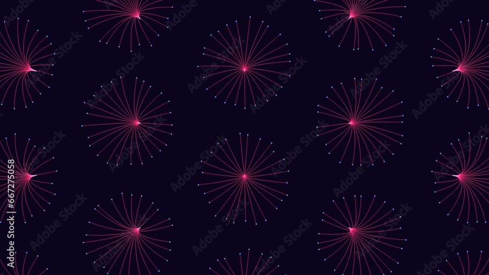 Vidéo Stock A symmetrical and continuous pattern of pink dots on a ...