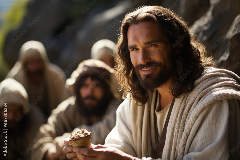 The Last Supper of Jesus Christ with the 12 apostles. icon Religious ...