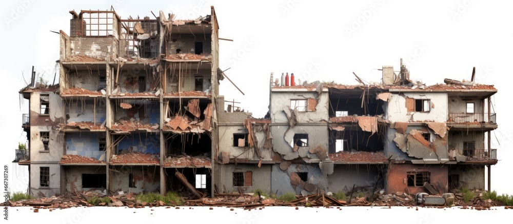 City building collapses destroying multiple floors and residences Stock ...