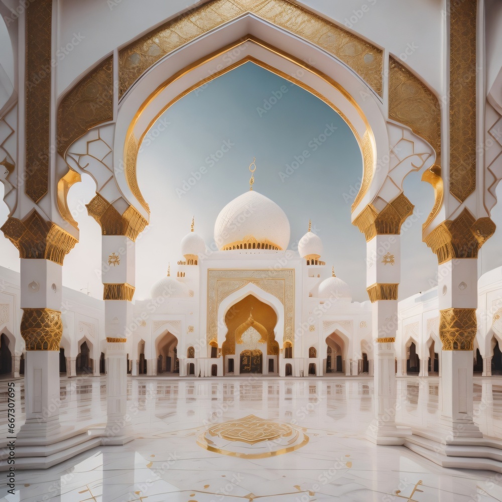 Beautiful Mosque Interior view Ramadan and Eid al Adha concept Islamic ...