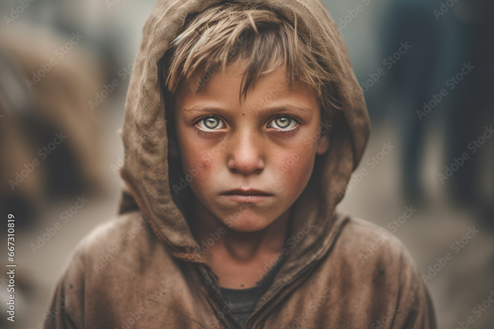 Foto de Orphan child. Abandoned street children, homeless, orphans ...