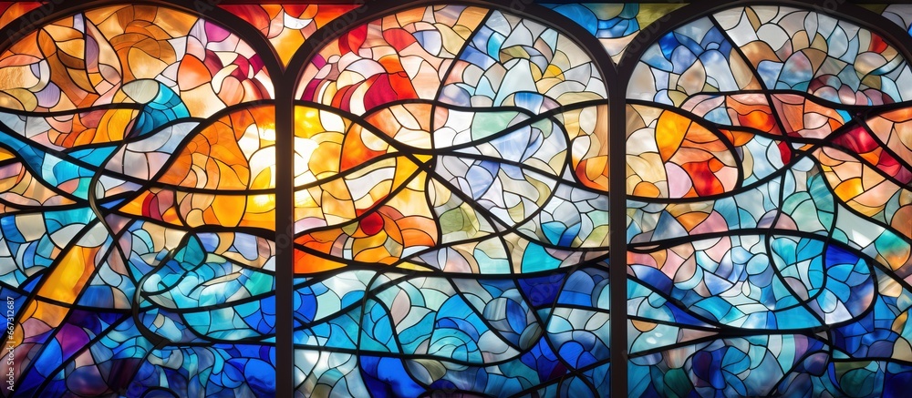 Large translucent windows made of fused sand and soda lime Stock Photo ...