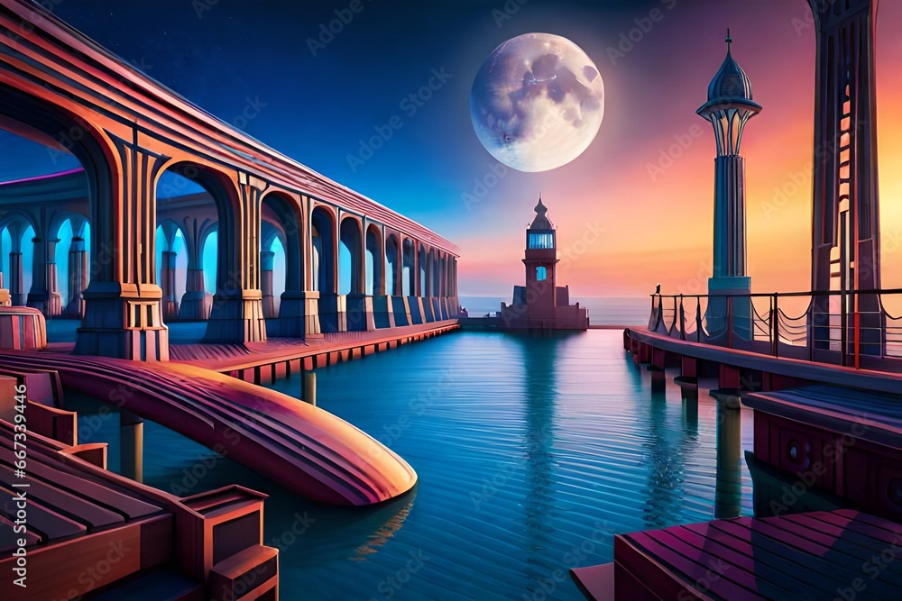 ภาพประกอบสต็อก abstract night wallpaper | the midnight moon wallpaper ...