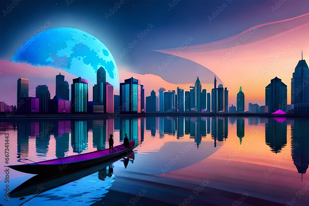 abstract night wallpaper | the midnight moon wallpaper, in the style of ...