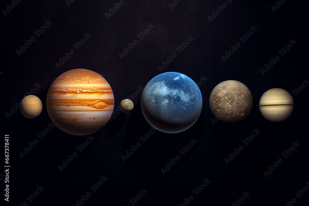 Realistic depiction of the eight planets in our solar system to scale ...