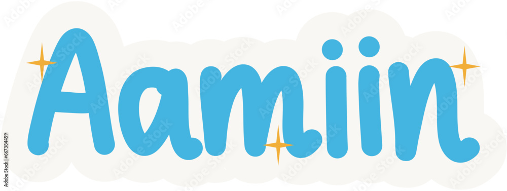 Aamiin Sticker, Sticker for Muslims Stock Vector | Adobe Stock