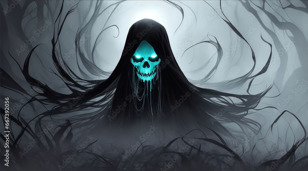 spooky ghost satan devil halloween characters and background themes for ...