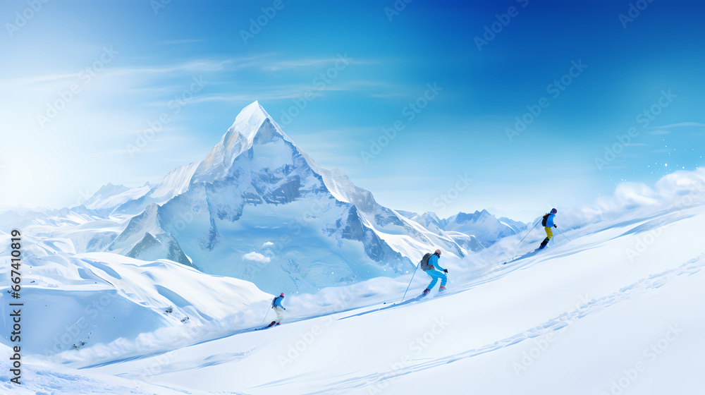 Ski resort background wallpaper poster PPT Stock Illustration | Adobe Stock