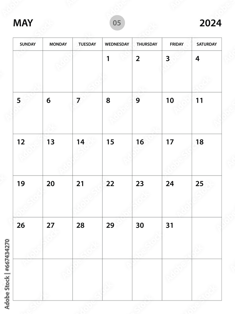 May 2024 year planner template, calendar 2024 desgin, monthly and ...
