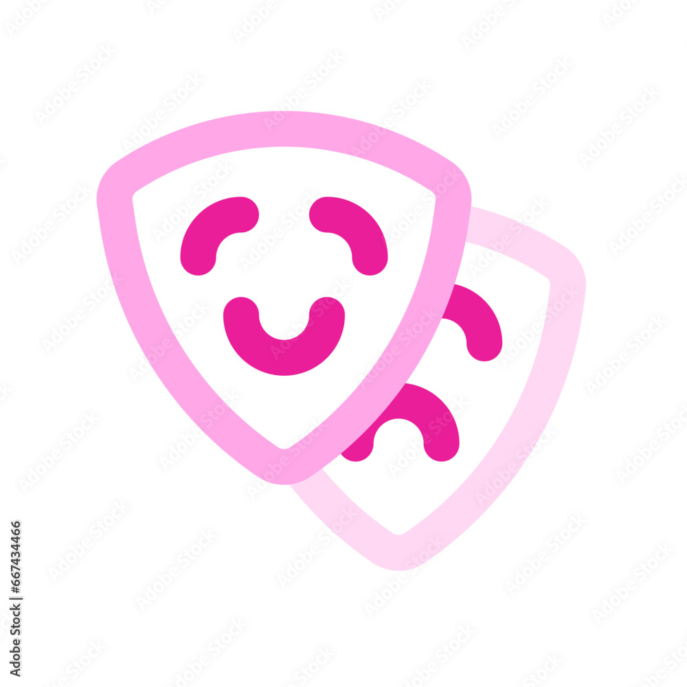 Editable theater masks, drama vector icon. Movie, cinema, entertainment ...