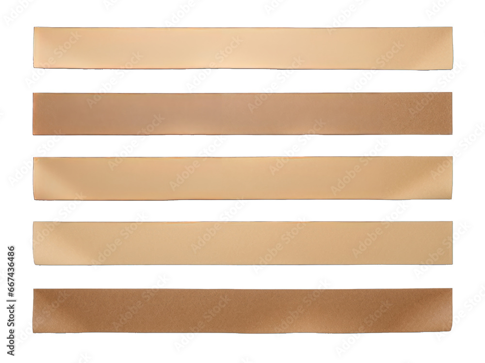 cutout of brown paper strip, banner, sticky tape isolated on ...