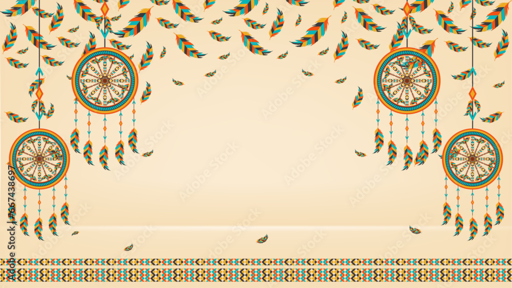 native american heritage day background design vector illustration with ...