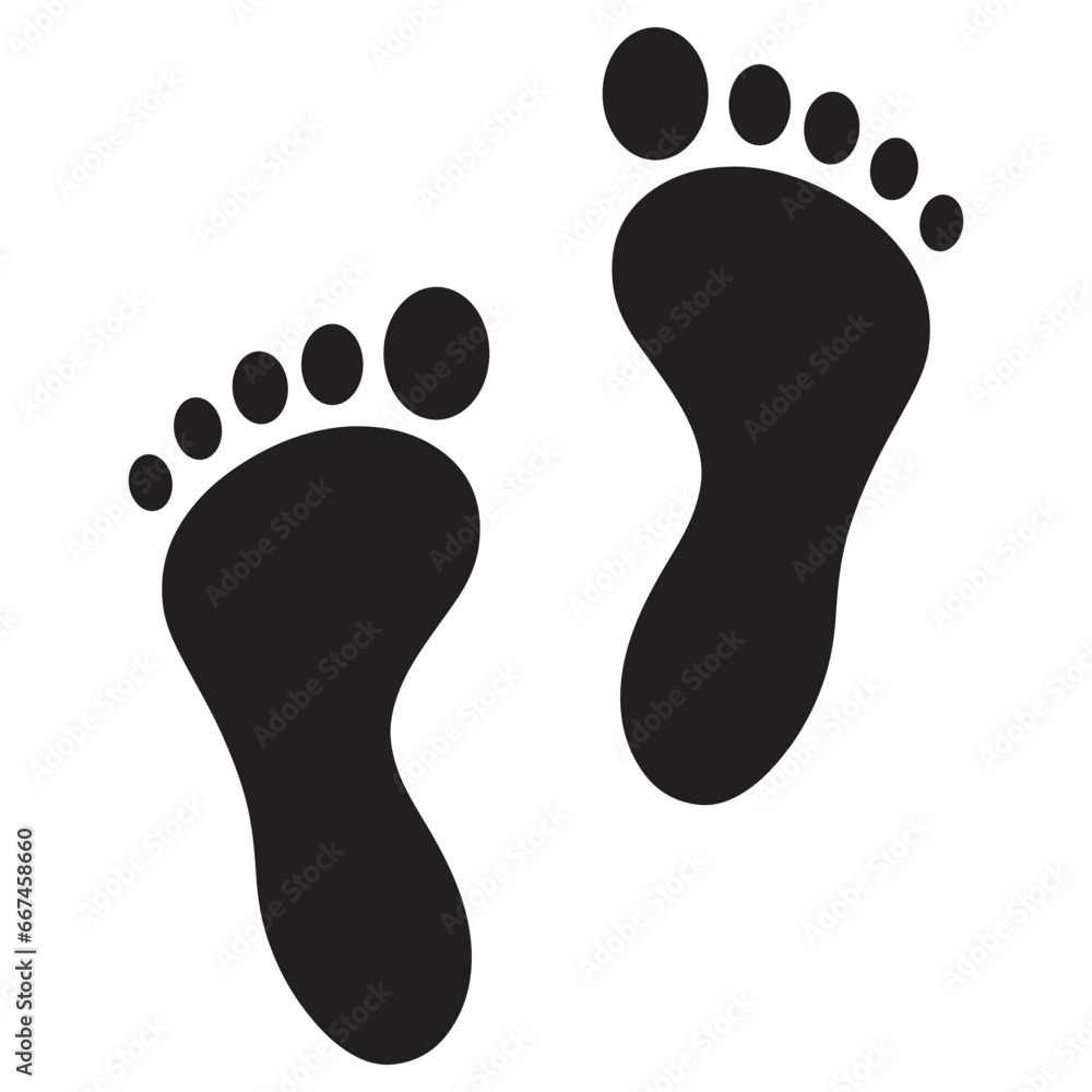 Human footprint foot print flat vector icon for app apps and web ...